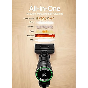 Qualelec Q12 MAX Portable All in One Smart Cordless Wet Dry Vacuum Cleaner and Mop,Long Run Time, Lightweight Hardwood Floors Cleaner for Sticky Messes and Pet Hair.