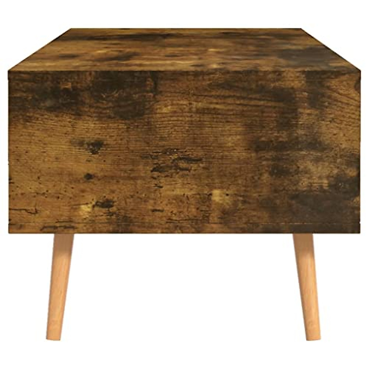 QJBSAVVA Coffee Table Smoked Oak 39.4"x19.5"x16.9" Engineered Wood,Floor Standing Table Table for Living Room Cocktail Table Suitable for Meeting Rooms, Reception Rooms, Offices