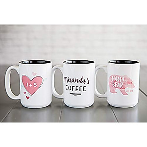 Personalized Coffee Mug with Name 15 oz, Custom Cup for Men and Women Best Friends (Mama Bear Design) - Perfect Christmas Present, Stocking Stuffers for Her