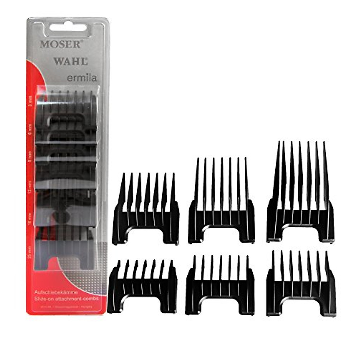 Wahl Professional Detachable Clipper Cutting Guide Set - 6 Piece Set Fits WAHL: ChromStyle Pro. Sterling: Li+Pro, Big Mag Clipper - - Model 41881-7430