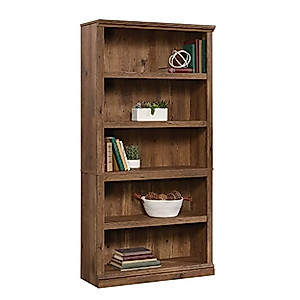 Sauder 5 Shelf Bookcase, Vintage Oak Finish