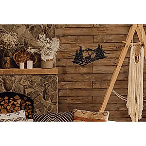 Mule Deer Mountain Scene | Laser Cut Metal Wall Art Sign for Home, Cabin, and Garage Decor | High Country Décor