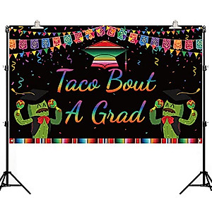 Taco Bout A Grad Backdrop Banner Mexican Graduation Class of 2023 Cactus Cap Party Photography Background Wall Decoration