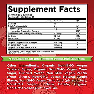 MaryRuth Organics Apple Cider Vinegar | 1 Month Supply | Apple Cider Vinegar Gummies for Adults and Kids | Supplements for Immune Support | Vegan | Non-GMO | Gluten Free | 30 Servings