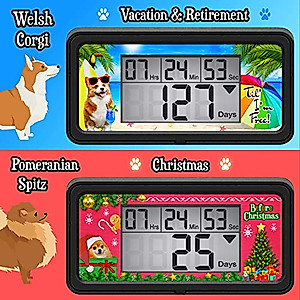 VERISS Digital 9999 Days Countdown Clock Timer with Backlight - Count Down Your Retirement, Wedding, Christmas, Vacation and All Calendar Event Dates in Your Life - Dog Collection (Black - 8 Frames)