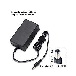 15V 3A Power Supply Adapter Charger Switching Converter Adapter, Input AC 100V-240V, Output DC 15 Volt 3 Amp 45 Watt, Round Barrel Plug 5.5mm x 2.1mm & 2.5mm Tip Center Positive, 6ft Long Cord