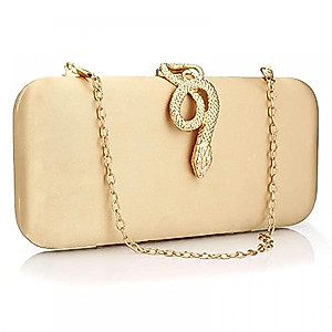 Gets Evening Bag Gold Small Clutch Purses for Women Wedding Women's Evening Handbags Formal Crossbody Evening Clutch with Snake Switch