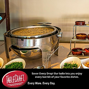 TableCraft 11631 Holden Collection Ladle, 1 oz., Small, with spout, 11.75" x 3.5" x 2", Hollow Handle, Stainless Steel (18-0)