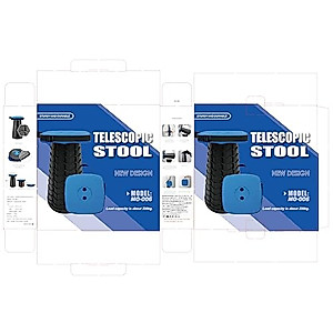 Hesanzol Square Telescopic Stool Portable Retractable Folding Stool Lightweight and More Sturdy Collapsible Stool for Adults Indoor Outdoor Load Capacity 500lbs (Square-Black)