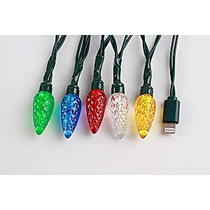 Cewuidy LED Christmas Lights Charging Cable,USB and Bulb Charger,50inch 10led Multicolor Available with Phone 5,6,7,8,X,XR,XS,XS Max,11,11Pro,11Pro Max,SE2,12mini,12,12Pro,12Pro Max etc(1pcs)