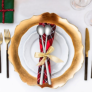 Long Handle Iced Tea Spoons, 304 Stainless Steel Teaspoons, 9.5 Inch Coffee Stirrers,Ice Cream Spoon,Cocktail Stirring Spoons, Set of 4 (Silver) (9.4 Inch, 4)