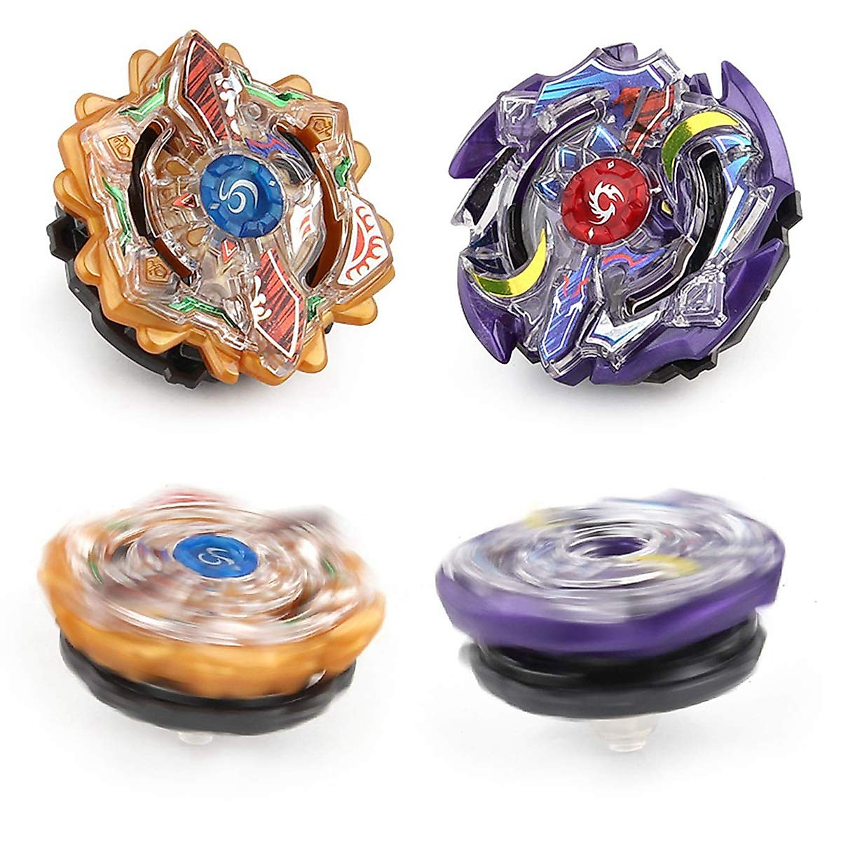 Bey Battle Burst Blades Evolution B-00 Booster Duo Eclipse Sun Moon Red Sparking Left & Right Launcher Handle Grip Starter Set Gaming Battling Top God Bay Lr launcher Buster Spinning Toy Gift for Boys