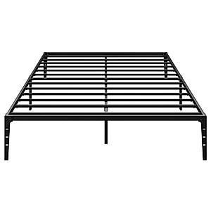 SUNNYFURN 14 Inch Queen Bed Frame - Queen Bed Frame Platform Metal - Metal Platform Bed Frame No Box Spring Needed Heavy Duty Bed Frame,Sturdy, Easy Assembly, Under Bed Storage - Black Queen Size