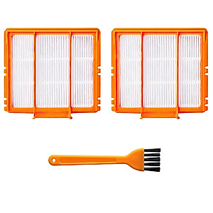 HEPA Filter for Shark AI AV2501S, AV2501AE, RV2502AE, RV2520AOUS, AV2510AOUS Robotic Vacuum Cleaner Replacement Parts - 2 Pack Filter + Cleaning Brush