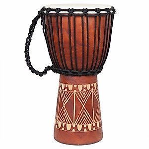 X8 Drums Djembe African Hand Drum, inch (X8-DJ-GRV-BKP)