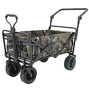 Suuim Collapsible Folding Wagon, Utility Carts Folding Wagon Multifunctional Foldable Camping Cart, 12 Bearing Universal Wheel Trolley, Seat Belt Design, 4