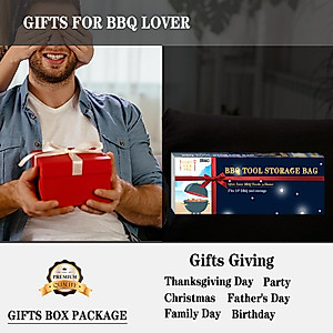 Rilltowpe Grill Utensil Storage, Grilling Bags for Outdoor Grilling, Grill Tool Storage, Grill Tools BBQ Bag, Foldable Grill Bag for Camping and Hiking BBQ.