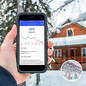Phyn Smart Water Sensor 1 Pack, Wi-Fi Connected with Audible Alarm and Customizable Water, Temp and Humidity App Alerts