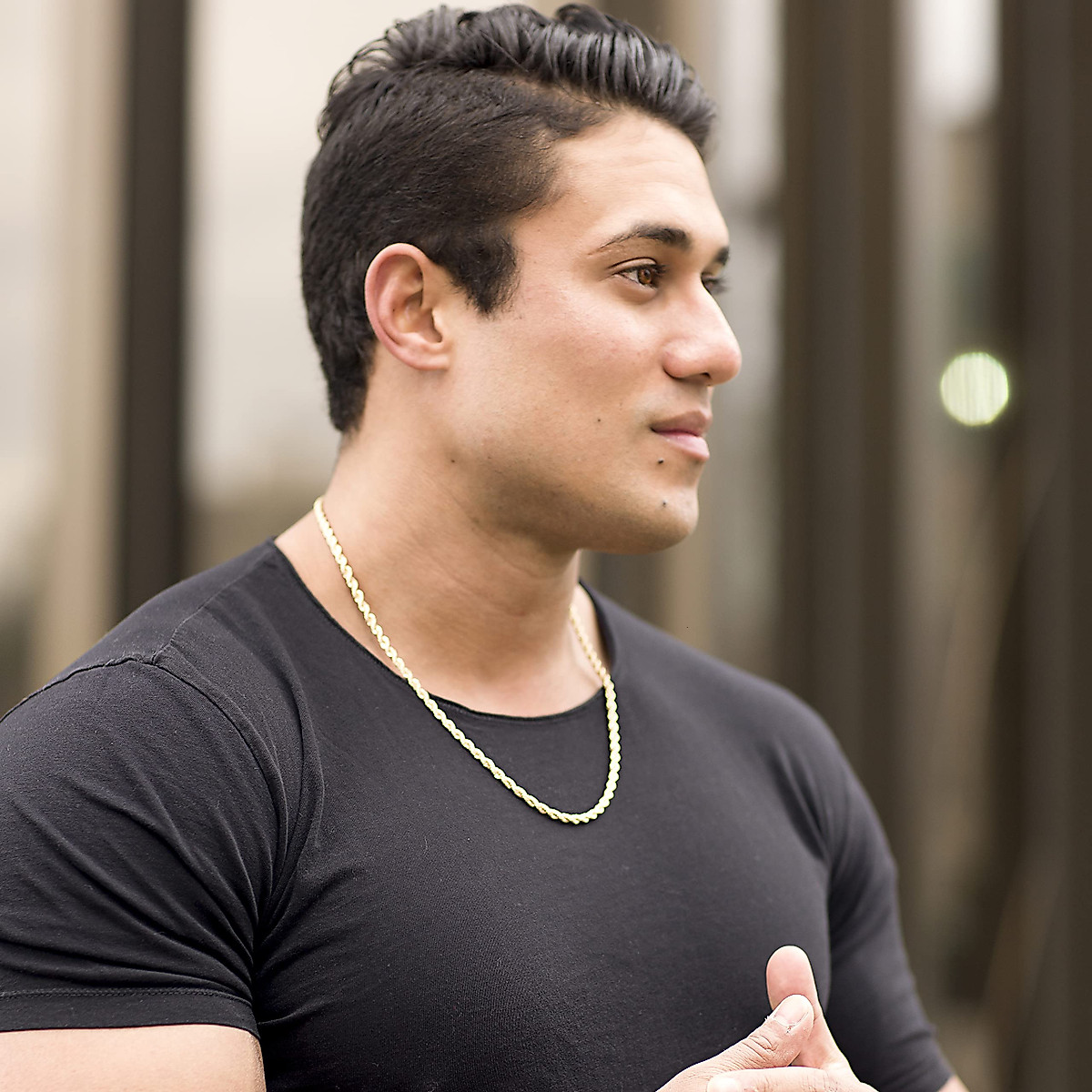 LIFETIME JEWELRY 5mm White Gold Chain for Men & Women 24k Real Gold Plated Diamond Cut Gold Rope Chain for Men & Gold Chain Necklace Women 16 to 36 Inch (22 inches, Gold)