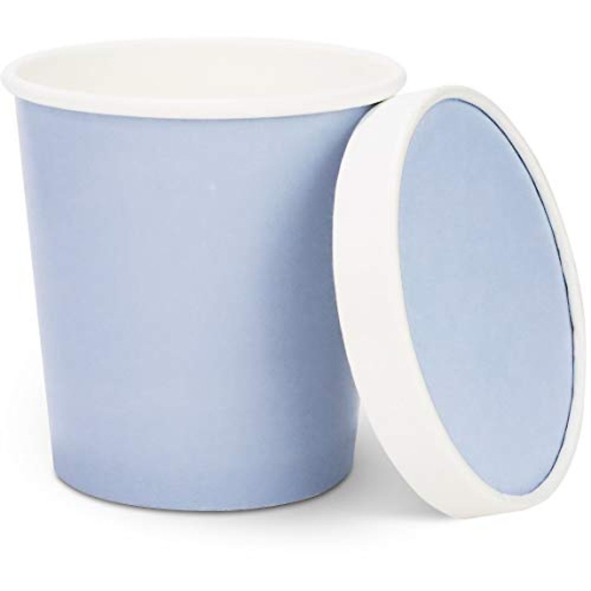 Glowcoast Ice Cream Containers With Lids - 16 oz Pint Disposable Ice Cream Storage Container for Homemade Icecream. Freezer-Safe Paper Tub with Lid Protect Frozen Desserts like Yoghurt (Blue, 25)