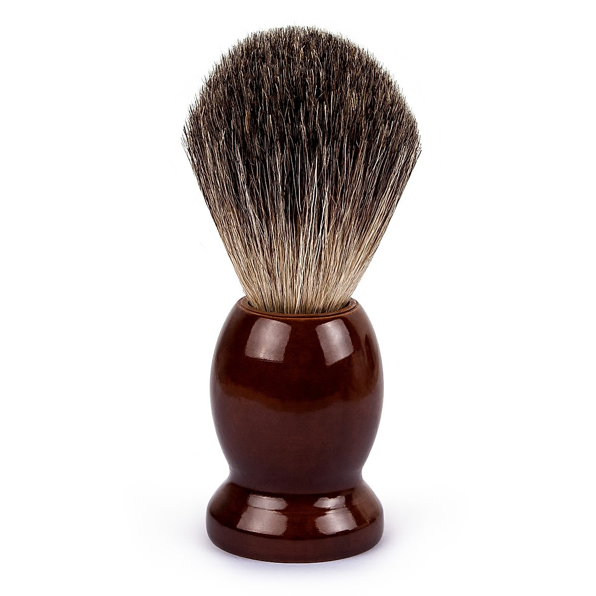 QSHAVE 100% Best Original Pure Badger Hair Shaving Brush Handmade. Real Wood Base. Perfect for Wet Shave, Safety Razor, Double Edge Razor