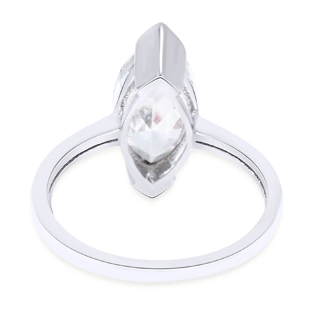 Jewel Zone US 4 1/2 Carat Marquise Cut White Cubic Zirconia Solitaire Engagement Ring In 14k White Gold Plated 925 Sterling Silver (4.50 Cttw) Ring Size - 5