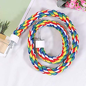 Hemobllo Bird Rope Perch, Colorful Parrot Cotton Rope Bird Perch Stand Climbing Rope Bird Toys Rope Perch Pet Bird Parrot Chewing Toy for Parrots Cockatiels Parakeets Budgie Cages