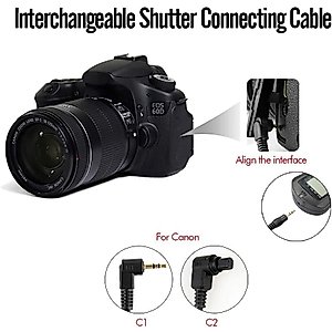 PHOTOOLEX Intervalometer Digital Camera Remote Shutter Release Controller LCD Timer Control 2.4G Wireless for Canon EOS Rebel T6 T7 80D 70D 60D 60Da 77D T7i T6i T6s SL2 SL1 T5 T3 T5i T4i T3i T2i