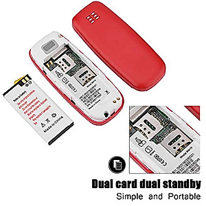 WESE BM10 Mini Bluetooth Phone, GSM Bluetooth Handset Phone Dual Card Dual Standby Mini Mobile Phone Bluetooth Dialer Small Cell Phone Kids Phone Built in Voice Changer (Red)
