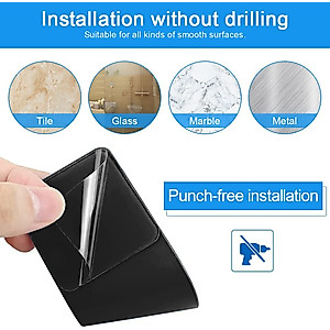 MHCYKJ 8 Pairs Lid Holder for Pots, Pot Lid Racks Wall Mount Pan Lid Holder Punch-Free Pot Lid Storage Organizer Adjustable Hanging Pan Cover Organizer for Home Kitchen Cabinet Door (Black+Green)