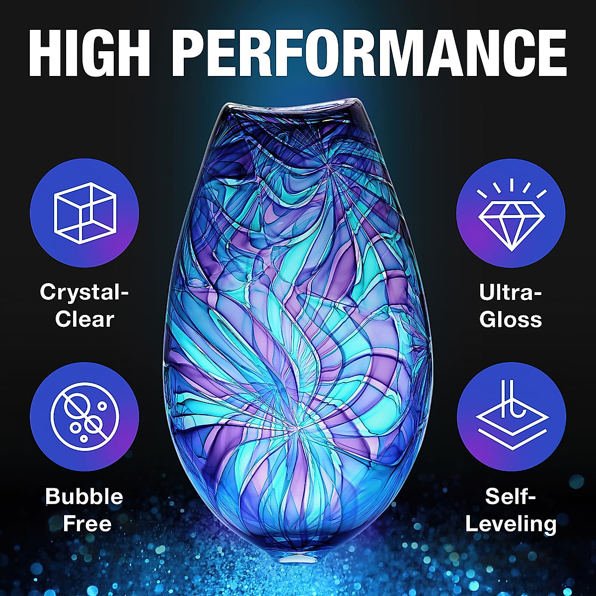 JTDO Epoxy Resin - Crystal Clear Epoxy Resin Kit, Self-Leveling, Bubbles Free, UV Resistant, Epoxy Resin for DIY Art, Jewelry, Table, Countertop, 1:1 Mix (1 Gallon)