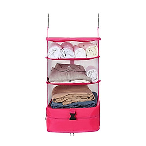 YCWIWO Travel Hanging Shelves, Hanging Packing Cubes for Travel, Luggage Storage Organizer, Carry-On Closet for Suitcase