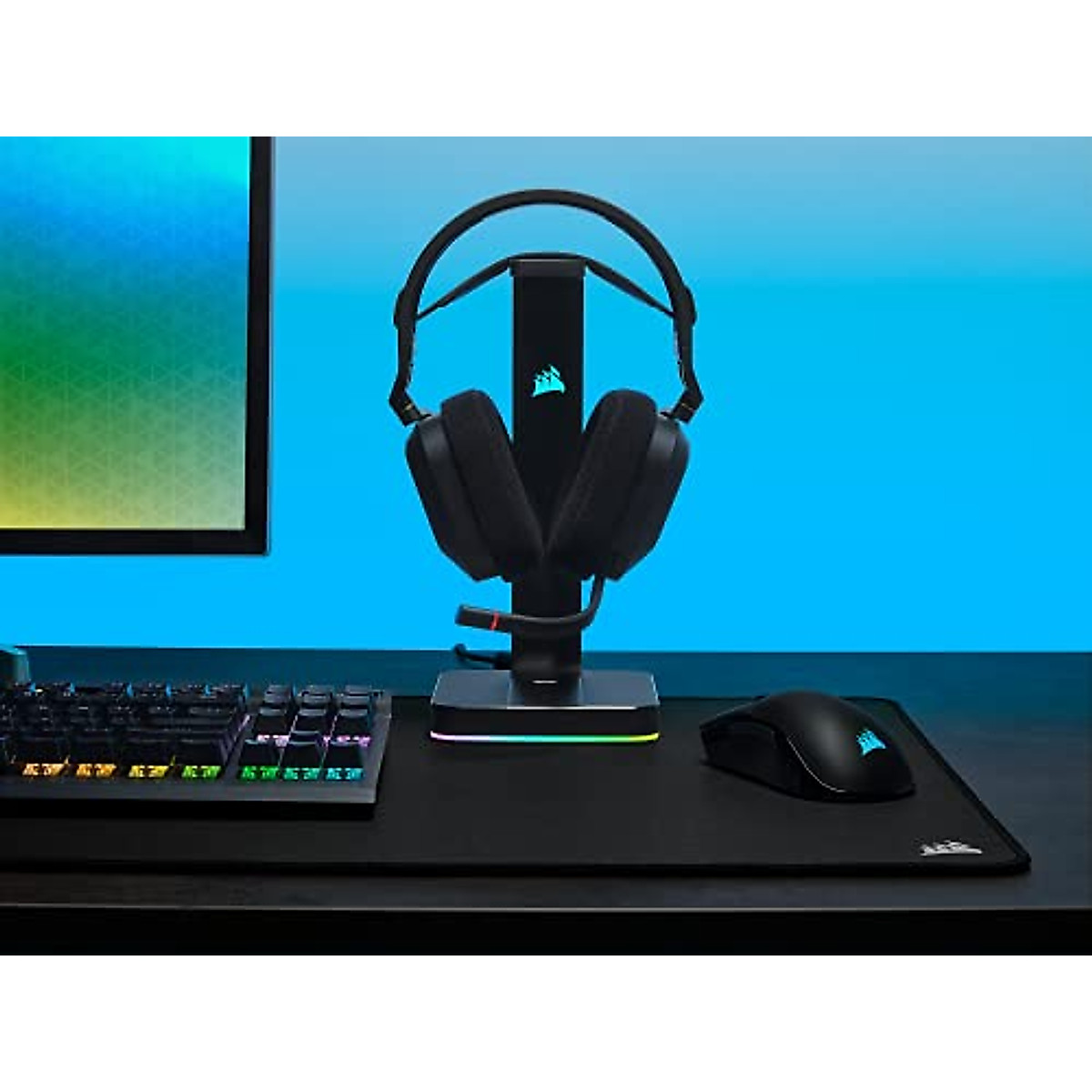 Corsair HS80 RGB WIRELESS Premium Gaming Headset with Dolby Atmos Audio (Low-Latency, Omni-Directional Microphone, 60ft Range, Up to 20 Hours Battery Life, PS5/PS4 Wireless Compatibility) Black