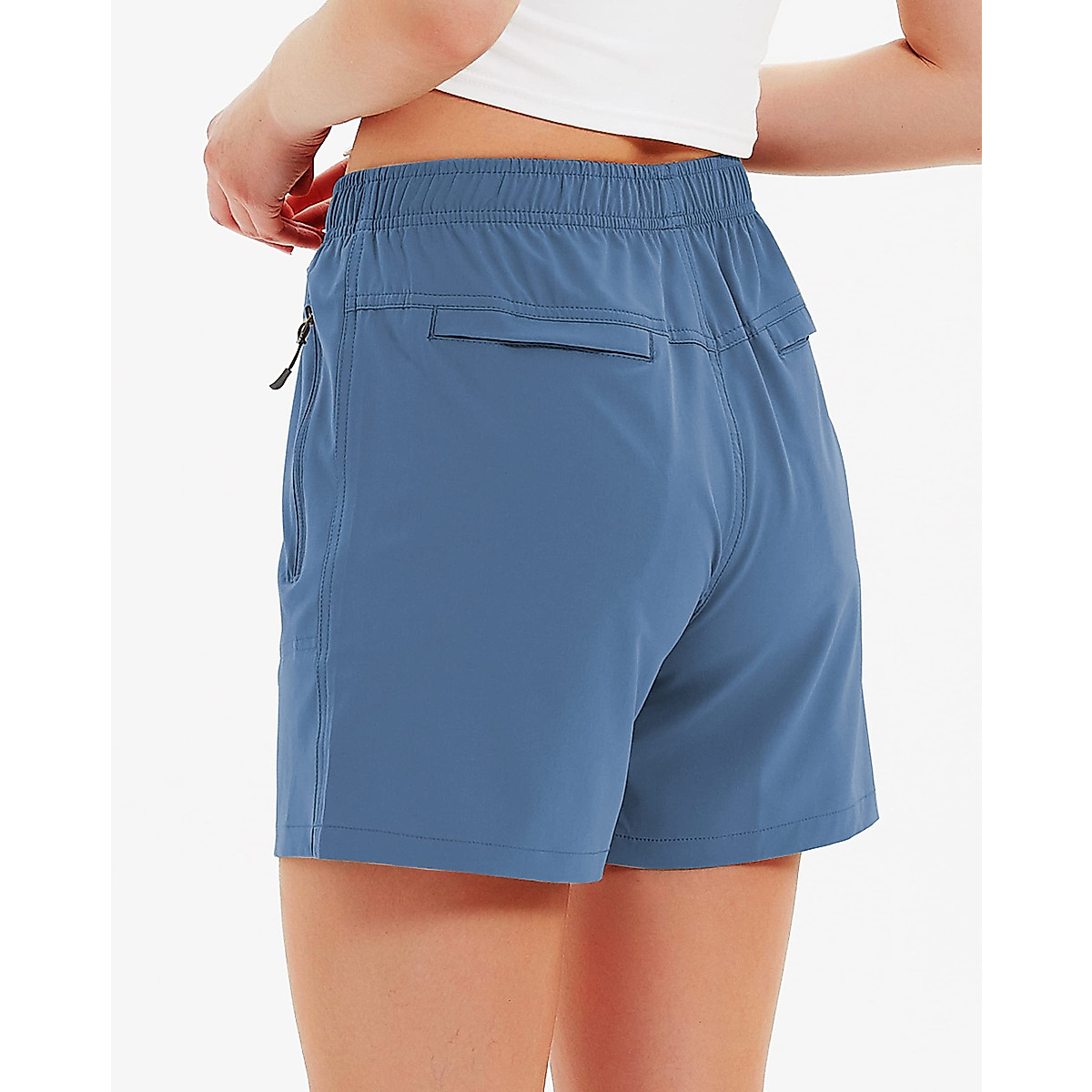 Nomolen Women's 5" Hiking Cargo Shorts Quick Dry Lightweight Athletic Outdoor Shorts for Workout with Zipper Pockets UPF 50+