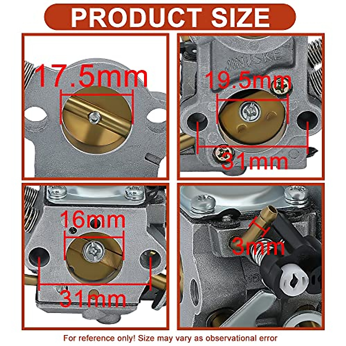 HeyCarb 455 Rancher Carburetor for Husqvarna 455 Rancher 455 E 460 461 Gas Chainsaw Replace WTA-29 544883001