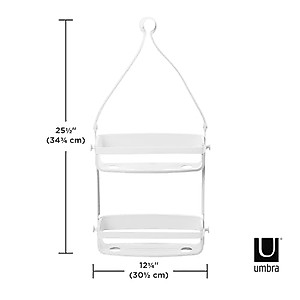Umbra Flex Hanging Shower Caddy, Bathtub Shelf and Bathroom Organizer, White