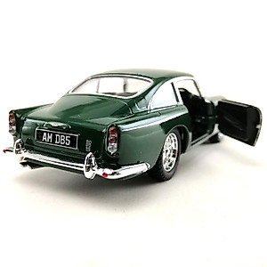 Sport Racing Classic Model Car Die-Cast 1:38 1963 Aston Martin DB5 Green Color Toy Collection Pull Back Open Door Hobby Collectible,unisex