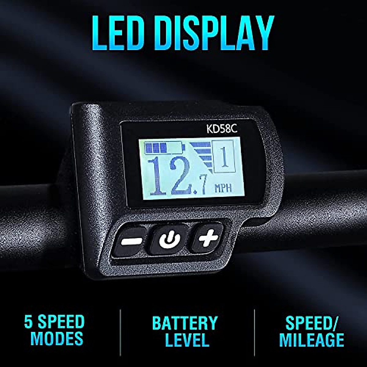 MICLON Electric Bike, Electric Bike for Adults 26'' E-Bikes 350W BAFANG Motor, 2X Faster Charge, Removable Battery, 20MPH Mountain Bike with Suspension Fork, 21 Speed Gears Bicycle LED Display - BALCK