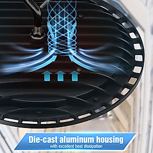 YANYCN 12 Pack 100W UFO Led High Bay Light Fixture,5000K Daylight Commercial Shop Bay Lighting,120v,15000LM,[450W MH/HPS Equiv.] US Plug Area Lighting for Garage/Warehouse/Barn/Gym/Factory/Workshop