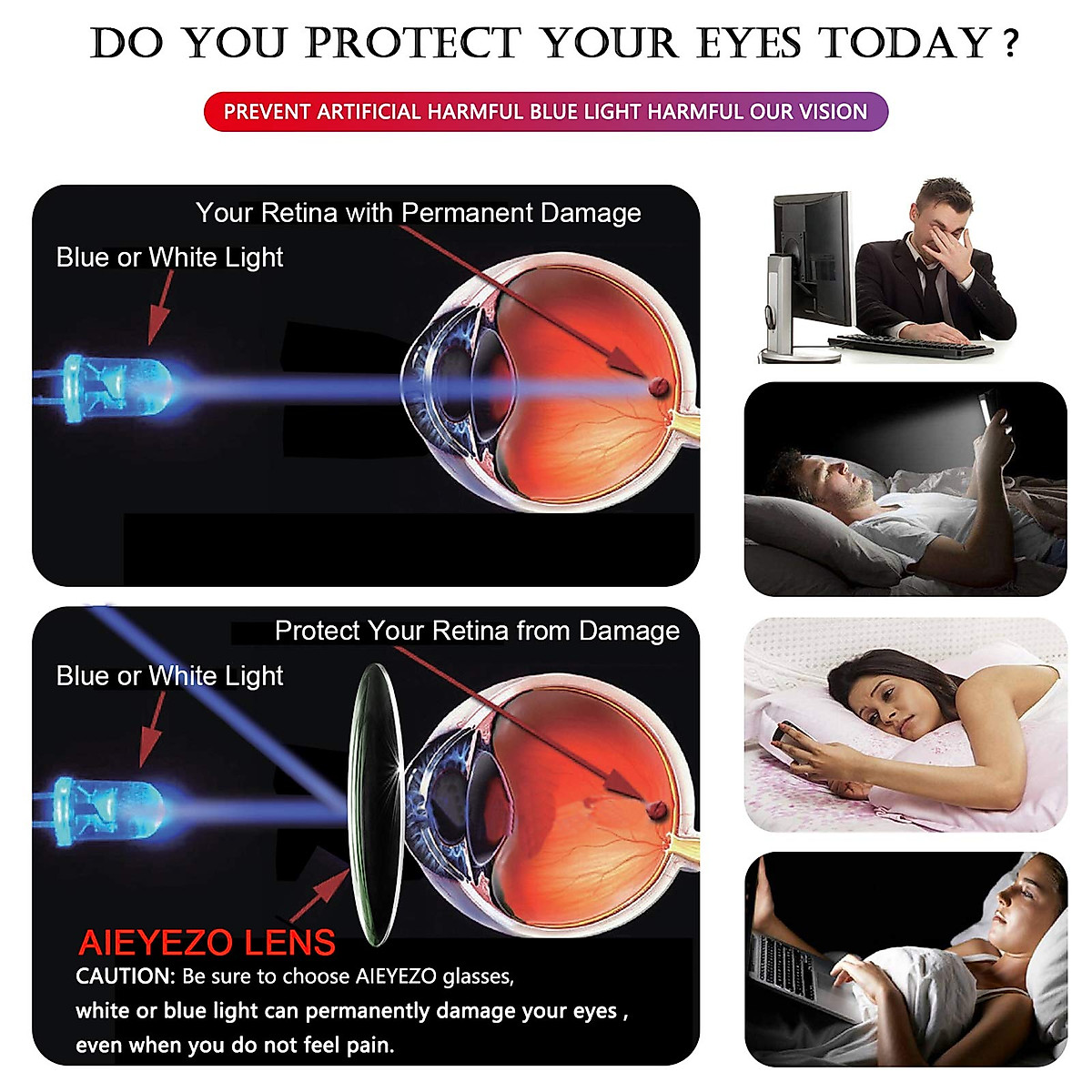 AIEYEZO Square Thick Frame Glasses for Women Men Fashion Blue Light Glasses Trendy Chic Computer Eyeglasses (Pink)