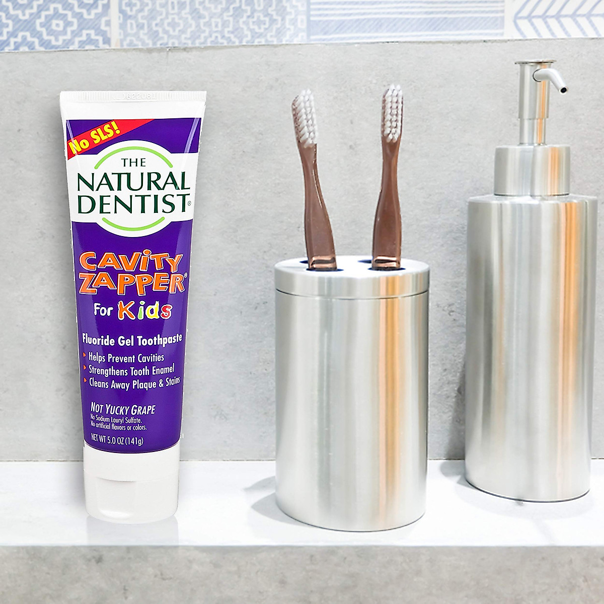 New Packaging Cavity Zapper Natural Dentist Kids Fluoride Toothpaste Prevent Cavities Remineralize Teeth Strengthens Enamel Remove Plaque Stains (Pack Of 2)