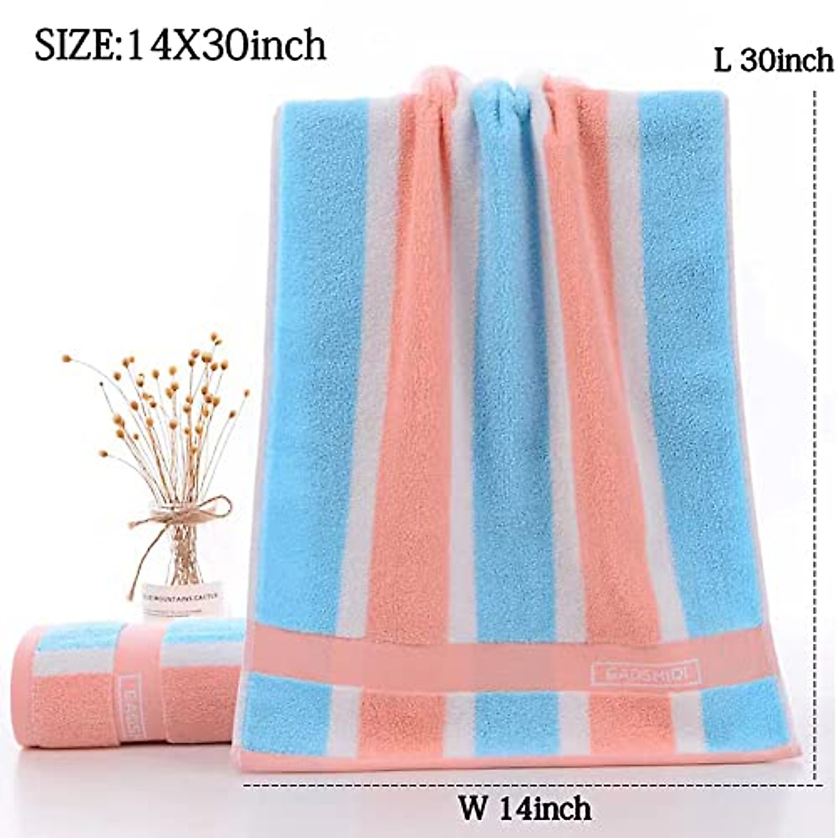 LRUUIDDE Hand Towels for Bathroom Set of 2, 100% Cotton Bath Hand Towels, Face Towels, Highly Absorbent Soft Luxury Hand Towel Decorative for Bathroom,14 x 30 Inch (Pink)