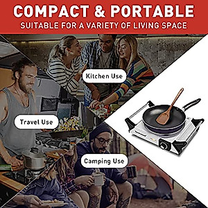 Techwood Hot Plate Portable Electric Stove (Stainless Steel, Infrared Ceramic Hot Plate)