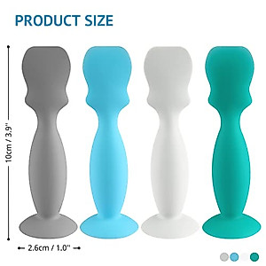 4 Pack Baby Diaper Cream Brush, Diaper Cream Spatula Applicator Silicone Baby Butt Paste Spatula for Babies, Newborn (Blue,Green,Gray,White)