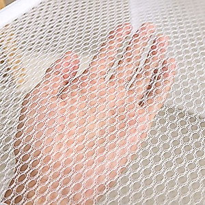 Pop-up Laundry Hamper Quality Mesh Collapsible Laundry Basket Dirty Clothes Basket with Carry Handles(1 Pack-White)