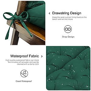 Swing Replacement Cushions Outdoor Porch Swing Cushions with Backrest Waterproof Bench Cushion 3 Seater Swing Cushions for Outdoor Furniture Patio Backyard and Garden (Blackish green-60x40in)