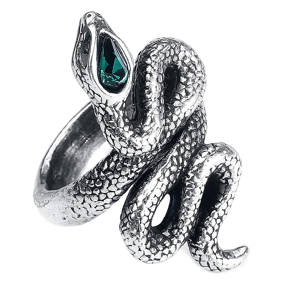 Alchemy Gothic Symbol of Fertility Nachash Wicked Serpent Psalm 68 Ring - Size L/N, 6/7