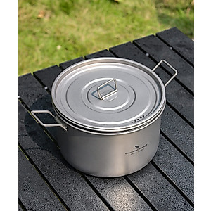 Boundless Voyage Camping Cookware Lightweight Cooking Pot Set Titanium Pot Portable for Outdoor Cooking Traveling Hiking Trekking Backpacking, 1-5 Person (2.4-Pot)