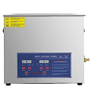 Hihone 6L Ultrasonic Cleaner, Stainless Steel Heated Ultrasound Cleaning Machine Digital Timer Temperature with Basket, Jewelry Glasses Cleaner Solution for Industrial Commercial