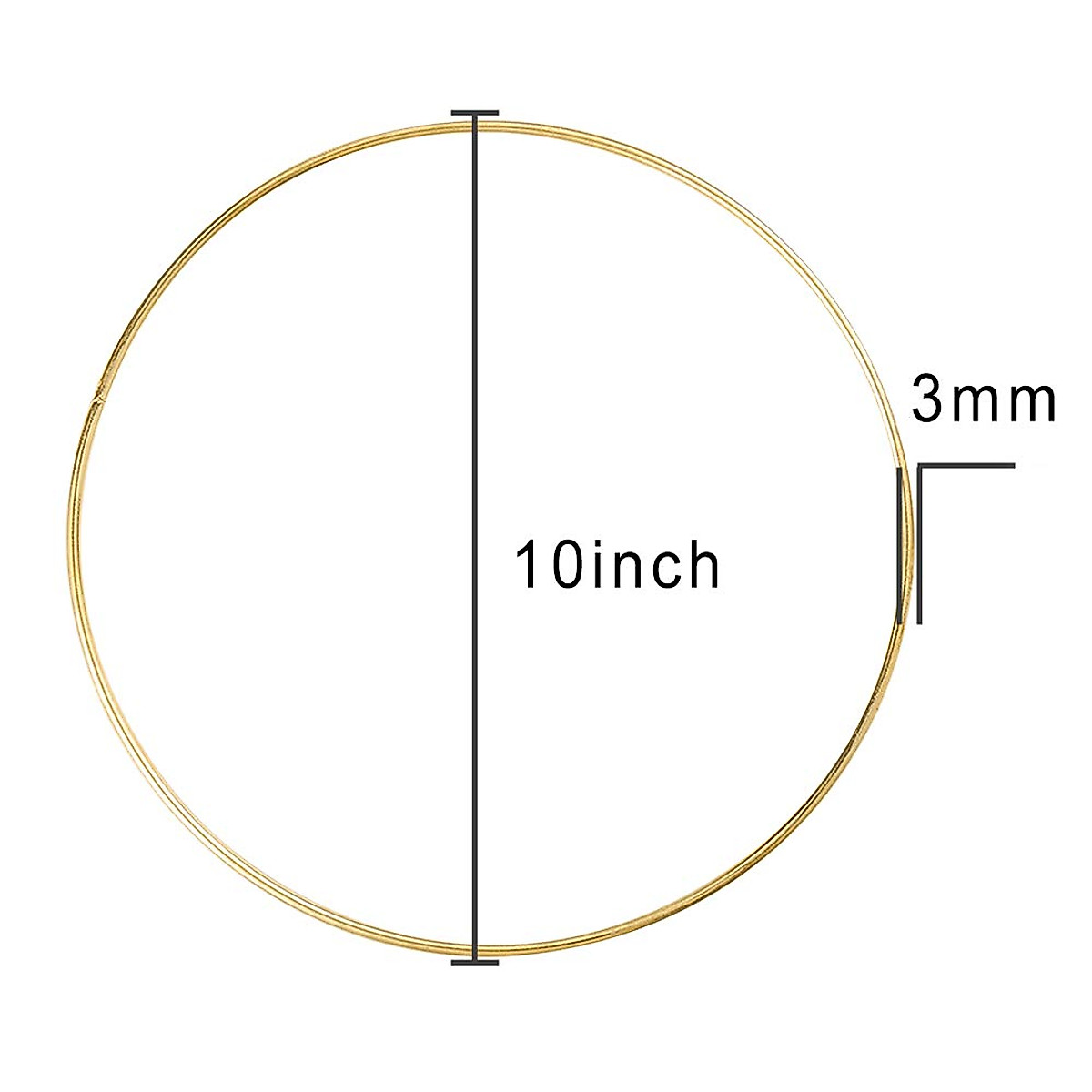 Sntieecr 10 Pack 10 Inch Large Metal Floral Hoop Wreath Macrame Gold Hoop Rings for DIY Wedding Wreath Decor, Dream Catcher and Macrame Wall Hanging Crafts